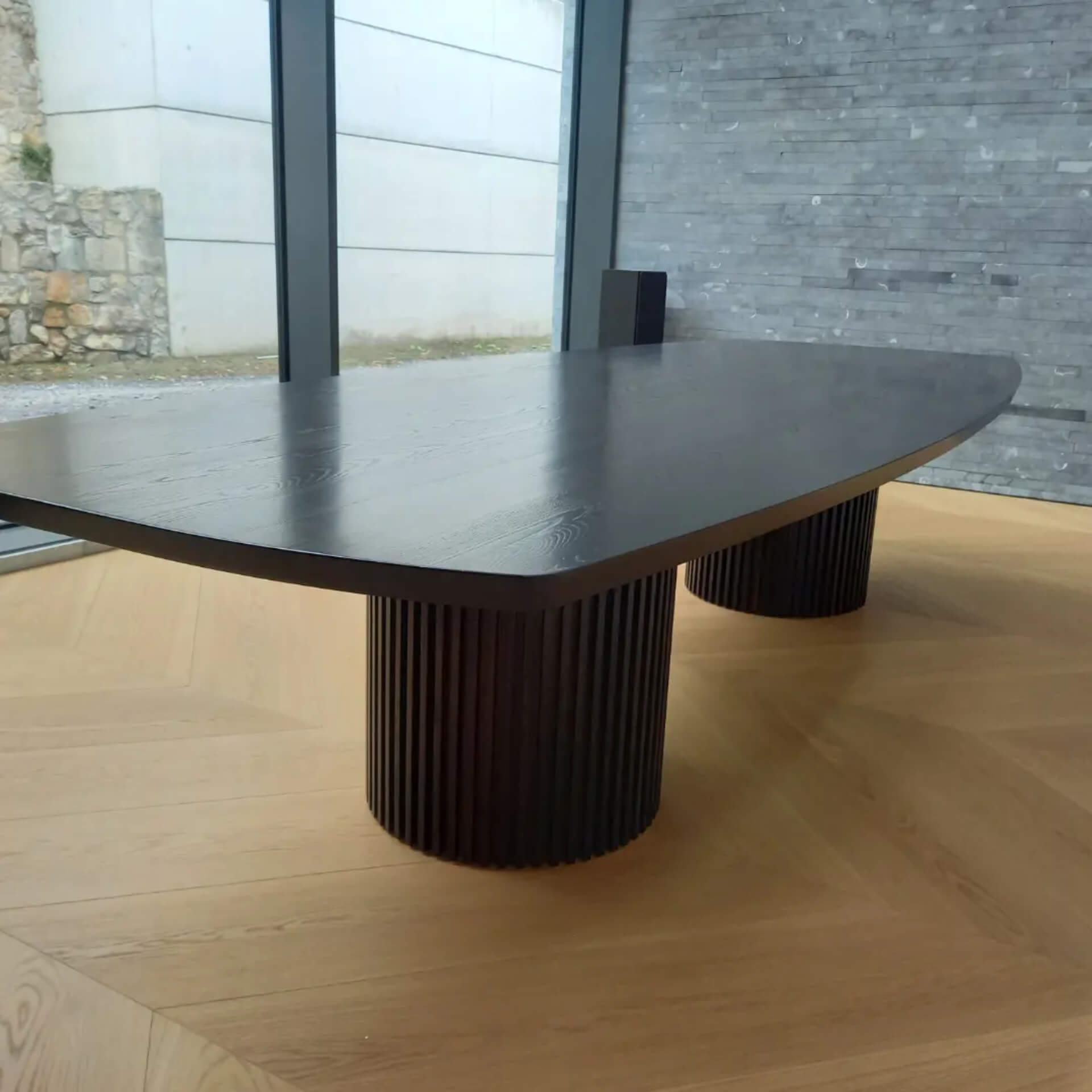 Twin Reeded Pedestal Dining Table - Shane Tubrid
